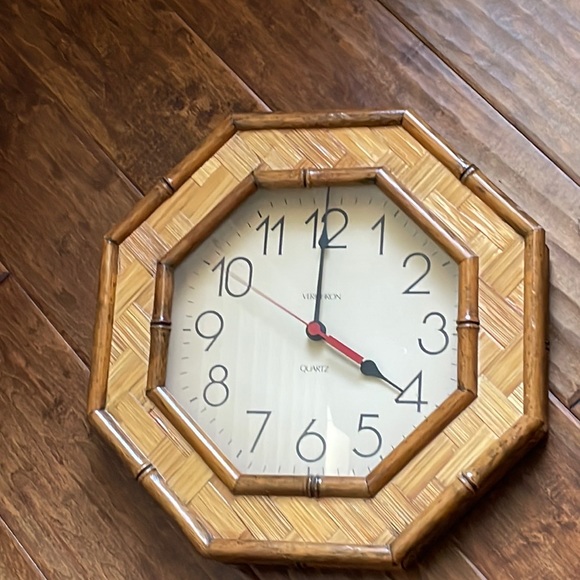 Wall Decor | Vintage Rattan Wall Clock 13 Inches | Poshmark